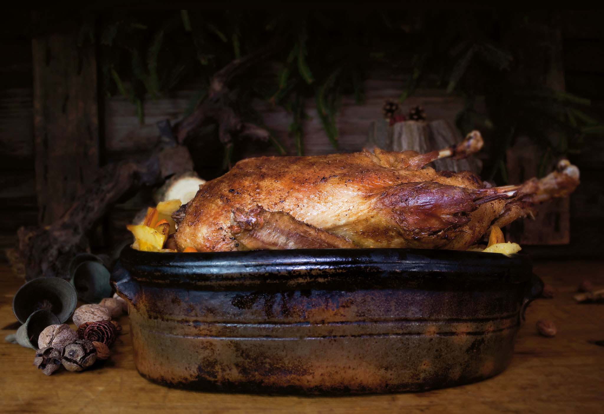 Koken voor kerst, met groot vlees